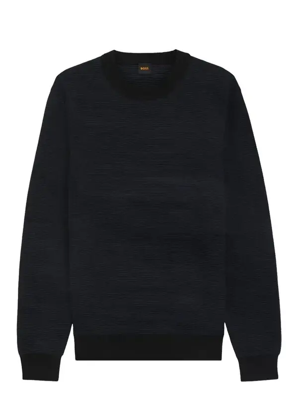 BOSS Crew-neck Long Sleeve Sweater - Black