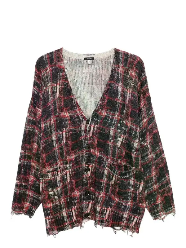R13 Oversized Checked Cardigan - Black