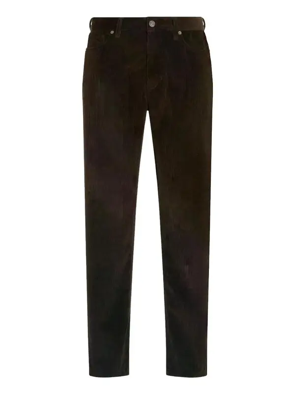 Zegna Corduroy Straight Leg Jeans - Brown