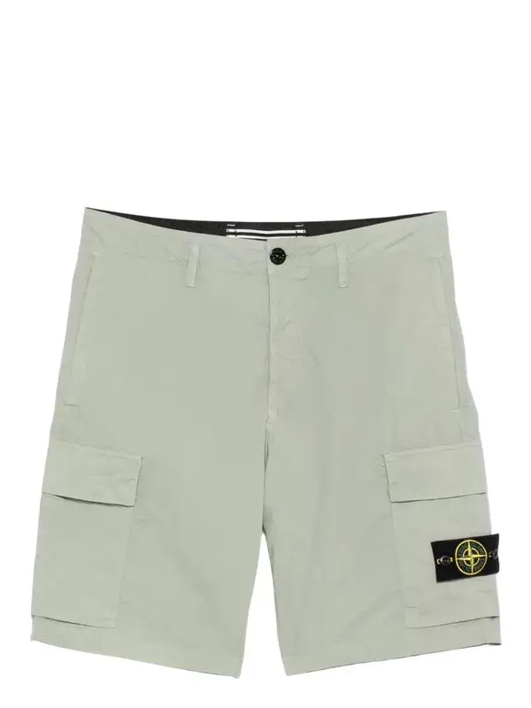 Stone Island Compass Patch Shorts - Green