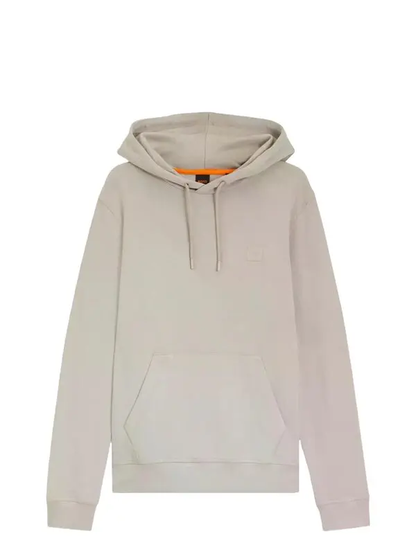 BOSS Hooded Pullover With Embossed Logo - Neutrals