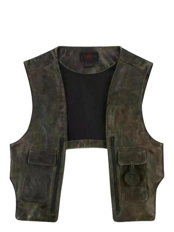 JORDAN X J Balvin Leather Vest - Brown