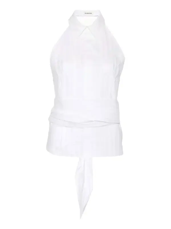P.a.r.o.s.h Pleated Halterneck Top - White