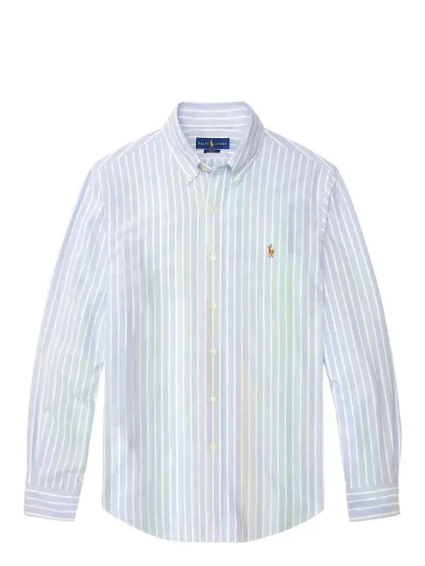 Polo Ralph Lauren Striped Embroidered Shirt - Blue