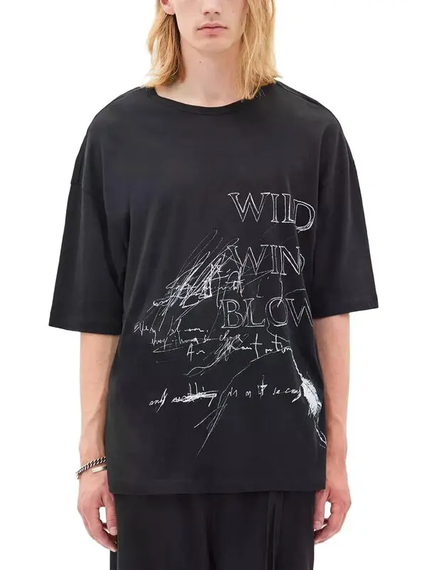 ANN DEMEULEMEESTER Dieter Slogan-print T-shirt - Black