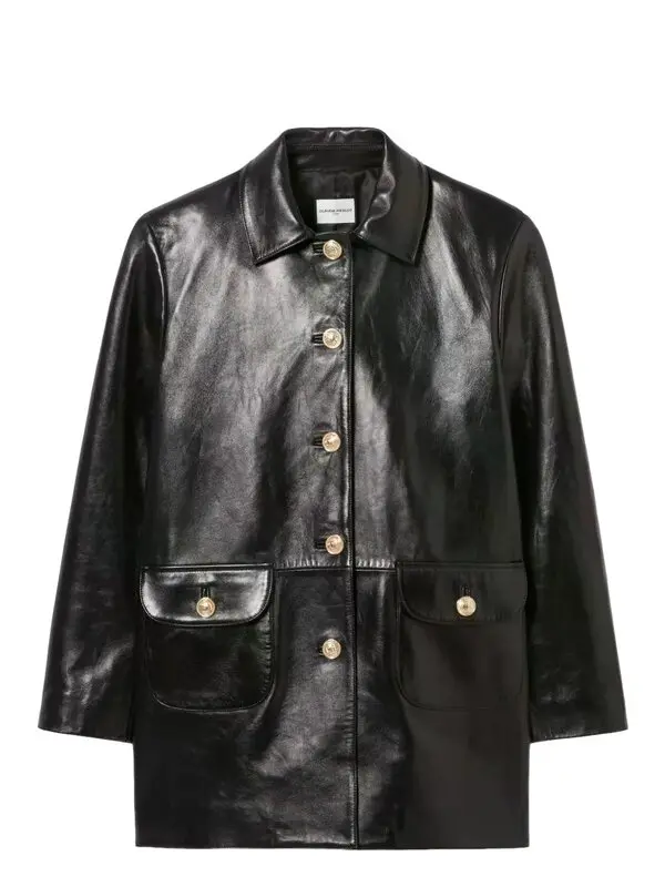 Claudie Pierlot Long-sleeve Leather Jacket - Black