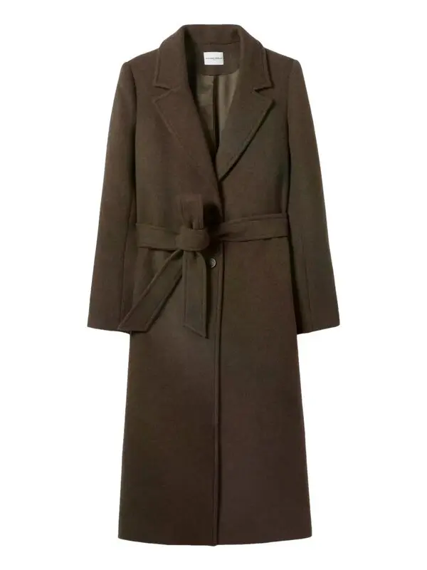 Claudie Pierlot Belted Wool Coat - Green