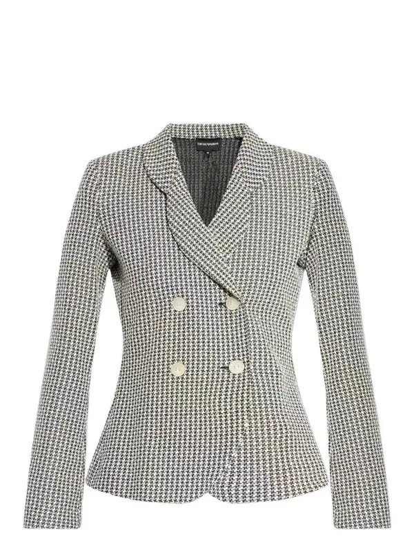 Emporio Armani Houndstooth Double-breasted Jacket - Brown