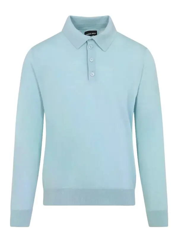 Giorgio Armani Long-sleeve Polo Shirt - Blue