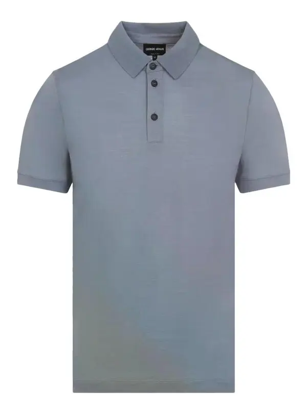 Giorgio Armani Wool Polo Shirt - Blue