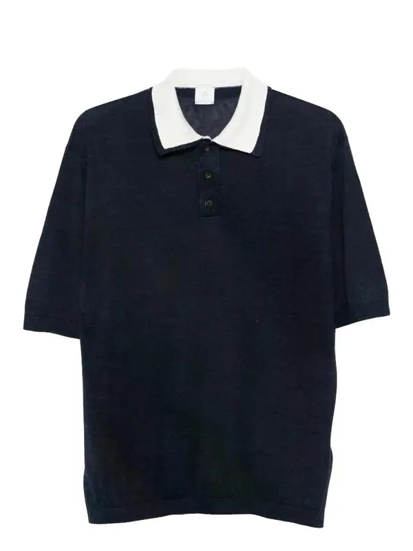 Eleventy Trim-collar Polo Shirt - Blue