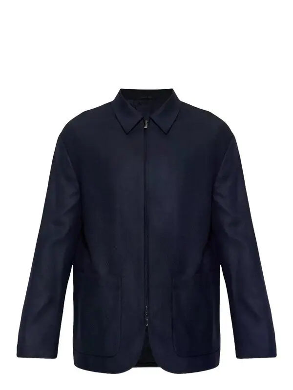 Giorgio Armani Herringbone Shirt Jacket - Blue