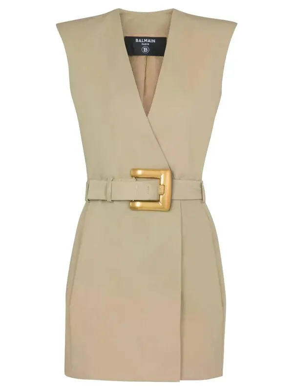 Balmain Belted Blazer Dress - Neutrals