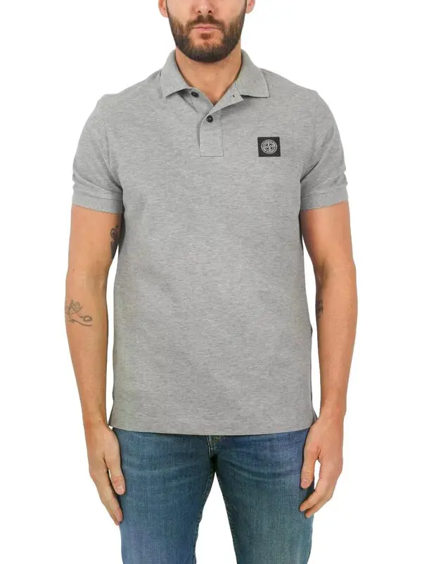 Stone Island Logo-patch Polo Shirt - Grey