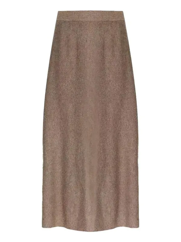 LISA YANG High-rise Cashmere Skirt - Brown