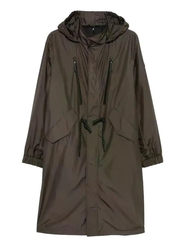 Moncler Aliso Hooded Zip Parka - Brown