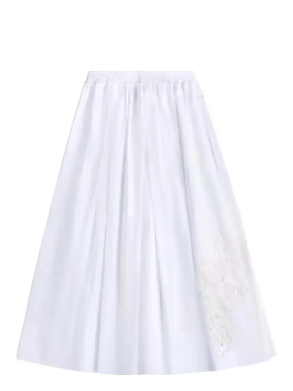 FAY A-line Lace Midi Skirt - White