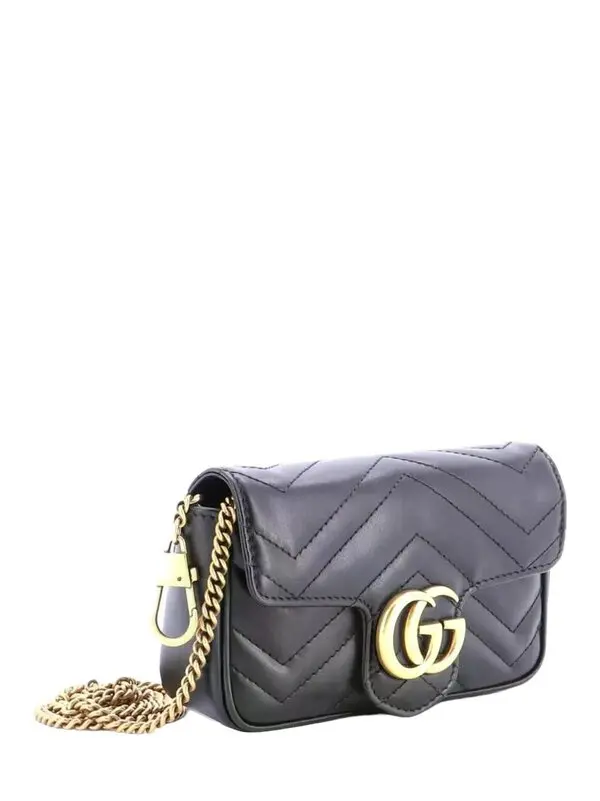 Gucci Gg Marmont Flap Bag Super Mini - Black