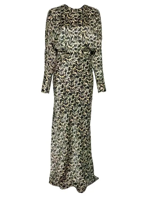 PETAR PETROV Rattleheart Animal-print Maxi Dress - Black