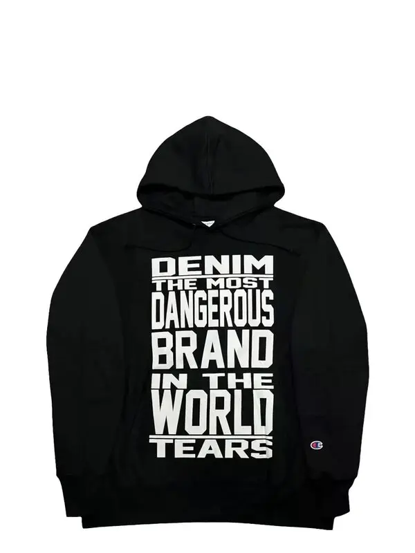 DENIM TEARS Mission Statement Printed Hoodie - Black