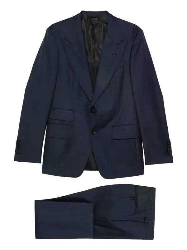 TOM FORD Flap-pocket Single-breasted Suit - Blue
