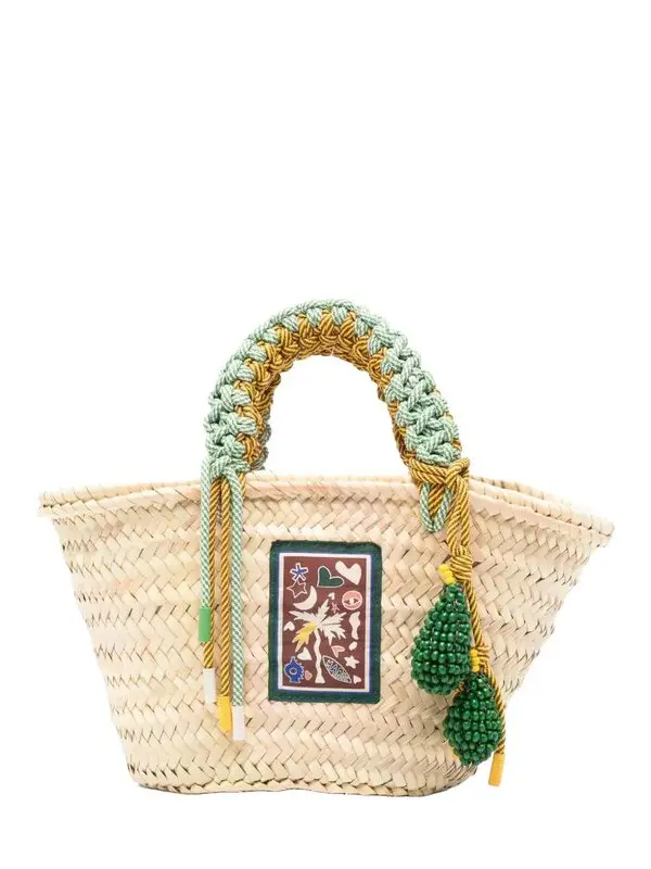 ALEMAIS Mini Beaded Tote - Neutrals