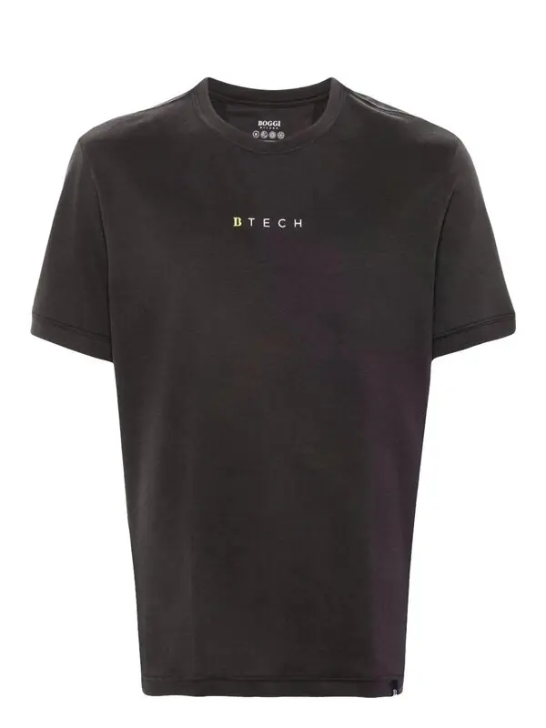 Boggi Milano Piqué-weave T-shirt - Black