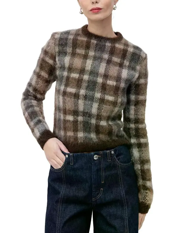 Nanushka Checked Sweater - Brown