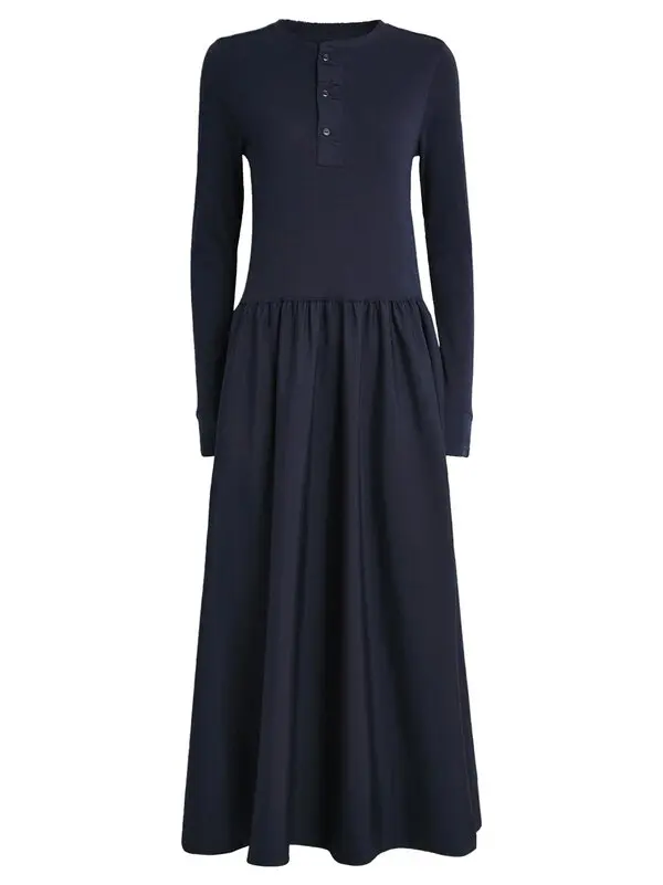 Polo Ralph Lauren Cotton Henley Midi Dress - Navy