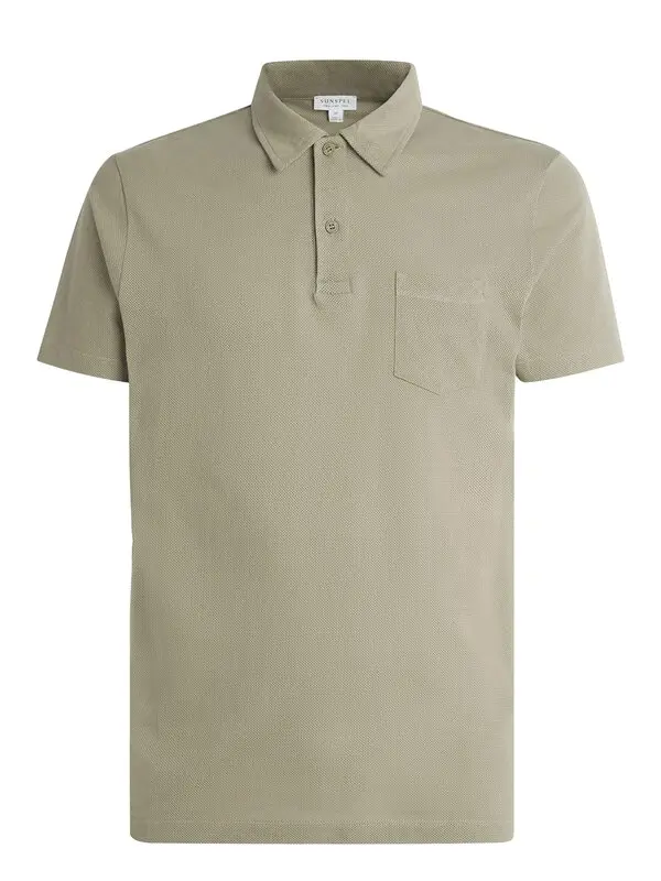Sunspel Supima Cotton Riviera Polo Shirt - Green