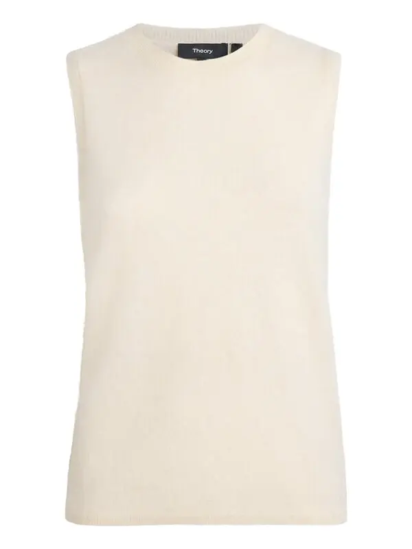 Theory Brushed Cashmere Sweater Vest - Ivory
