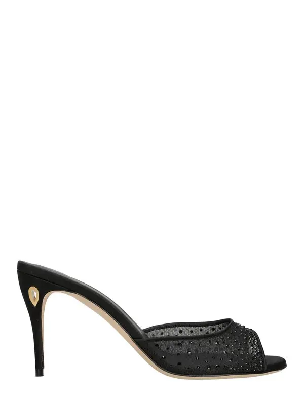 Jennifer Chamandi Embellished Guido Mules 85 - Black