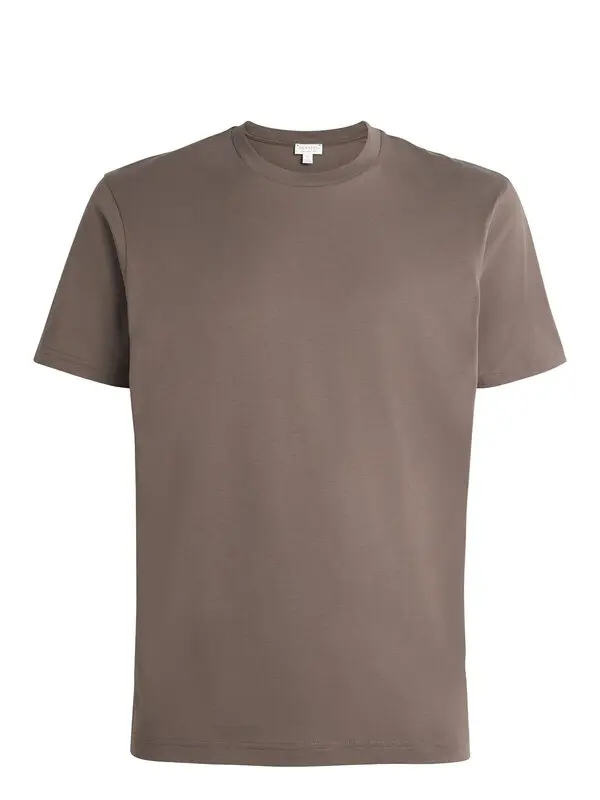 Sunspel Supima Cotton Riviera T-shirt - Brown
