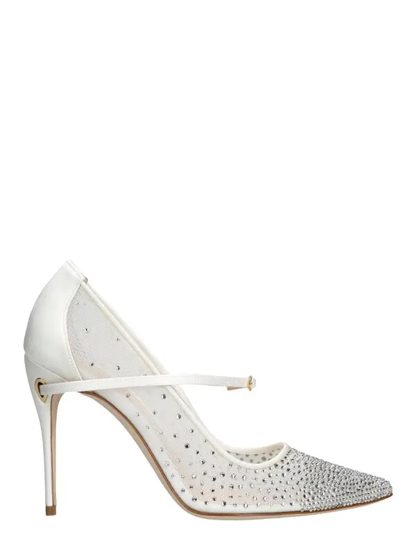Jennifer Chamandi Embellished Lorenzo Pumps 105 - White