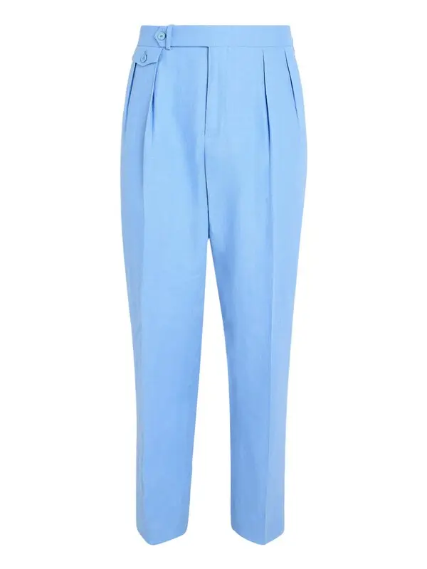 Polo Ralph Lauren Linen Pleated Suit Trousers - Blue