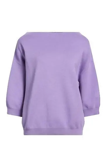 Liviana Conti Knitted Cotton Sweater - Purple