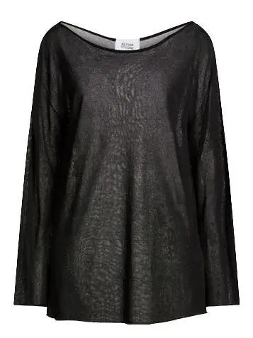 Alpha Studio Metallic Knit Top - Black