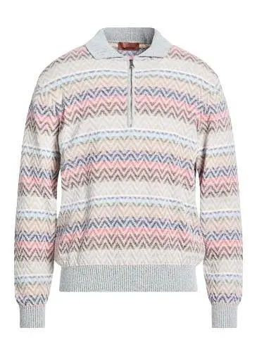 Missoni Knitted Cotton-blend Sweater With Signature Print - Light Grey