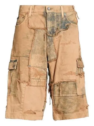 Dolce & Gabbana Patchwork Cotton Blend Cargo Shorts - Sand