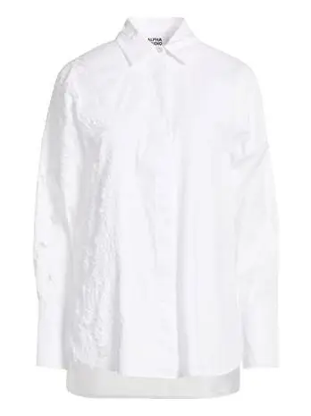 Alpha Studio Cotton-blend Poplin Shirt - White