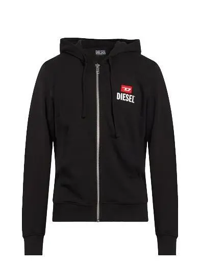 DIESEL® Cotton French Terry Logo Hoodie - Black