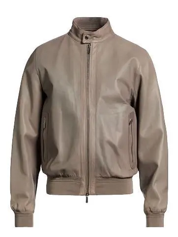 MOORER Leather Harrington Jacket - Grey