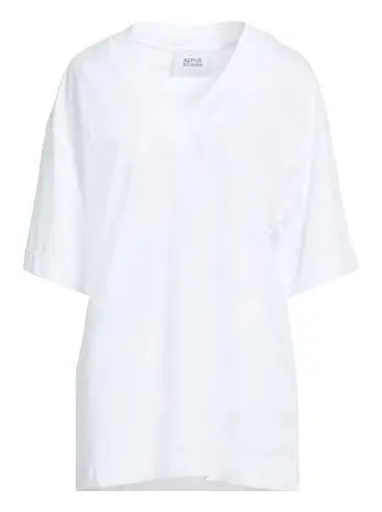 Alpha Studio Cotton-elastane T-shirt - White