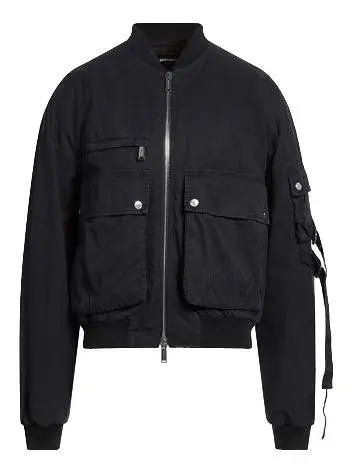 Dsquared2 Cotton Gabardine Bomber Jacket - Black