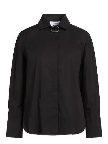 Alpha Studio Oversized Cotton-blend Shirt - Black