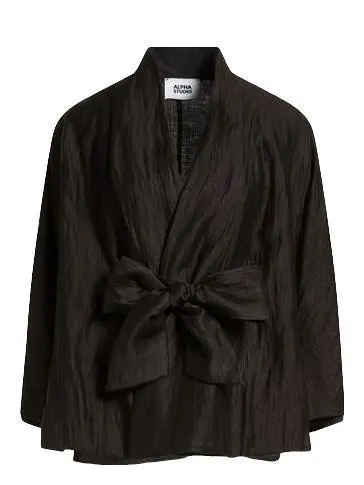 Alpha Studio Kimono Jacket With Belt - Black