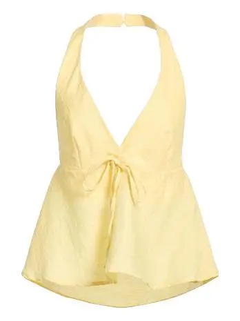 VICOLO Peplum Halterneck Top - Yellow