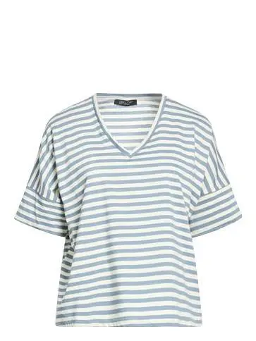 ARAGONA Printed Striped T-shirt - Blue