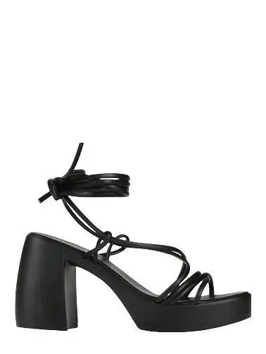 REPLAY Platform Sandals With Ankle Ties - Black