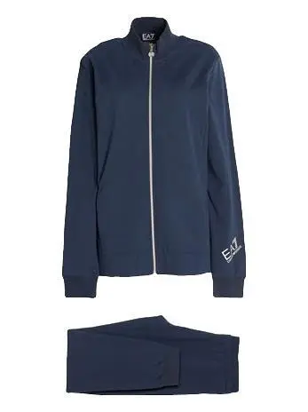 EA7 Tracksuit With Brand Logo And Knitted Trims - Navy